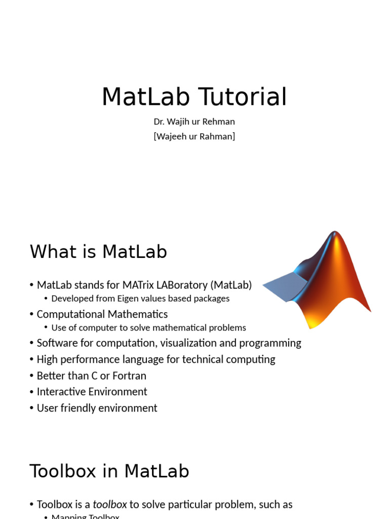 MatLab Tutorial (1) | PDF
