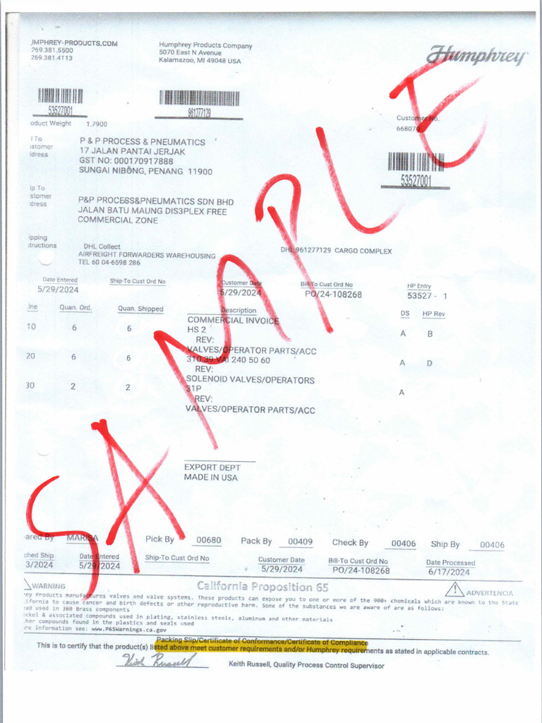 3 - Sample COC Humphrey | PDF