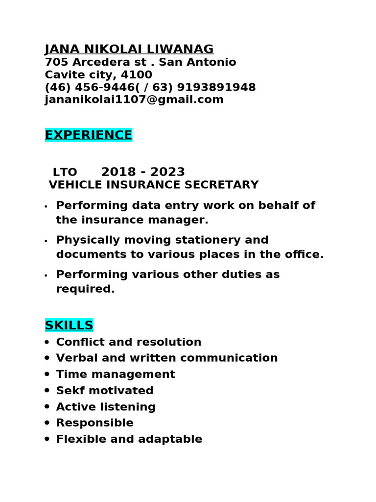 Jana Resume | PDF