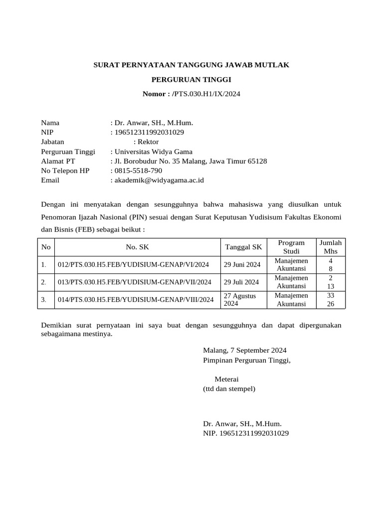 SPTJM Usulan PIN | PDF