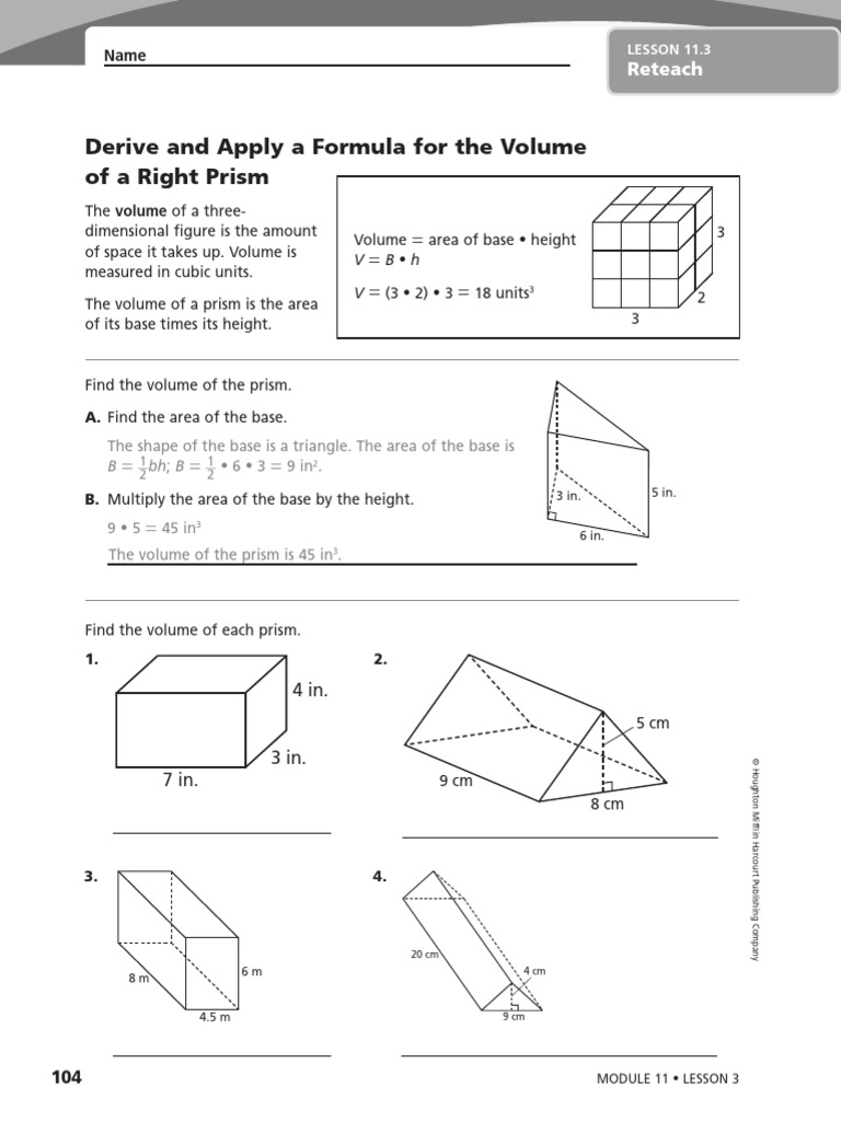 Volume of Right Prism | PDF