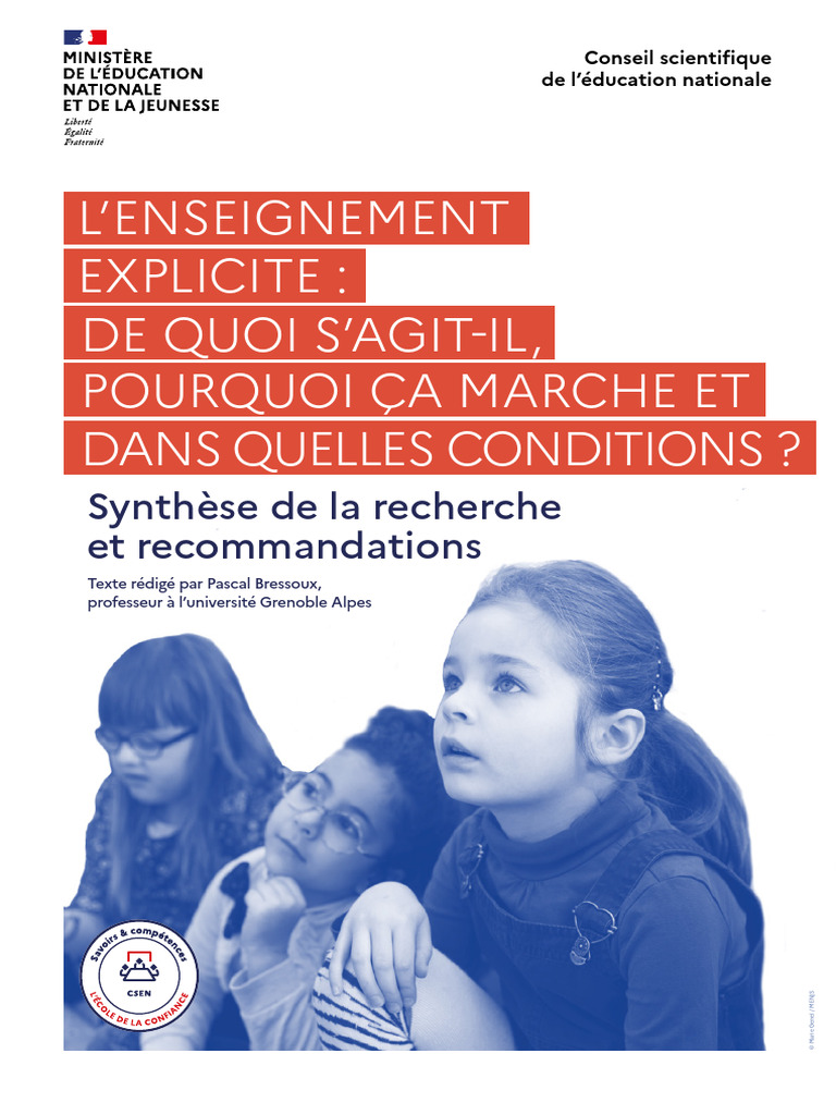 CSEN Synthese Enseignement-Explicite Juin2022 | PDF