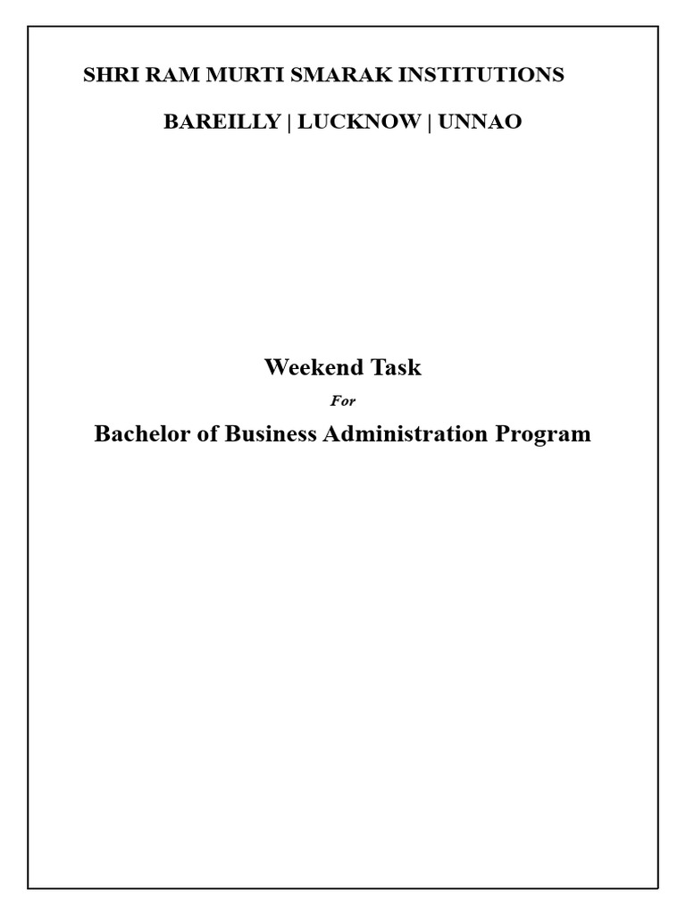 Weekend Task 2 Bba 1st Semester | PDF