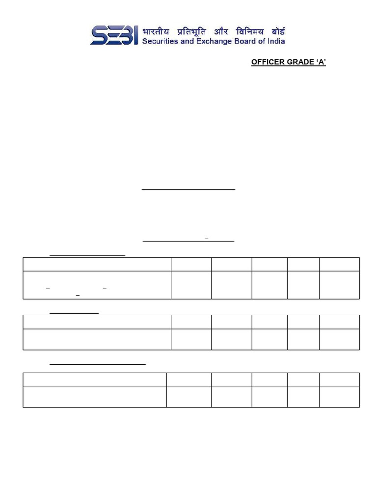 Sebi Grade A Revised Exam Pattern | PDF