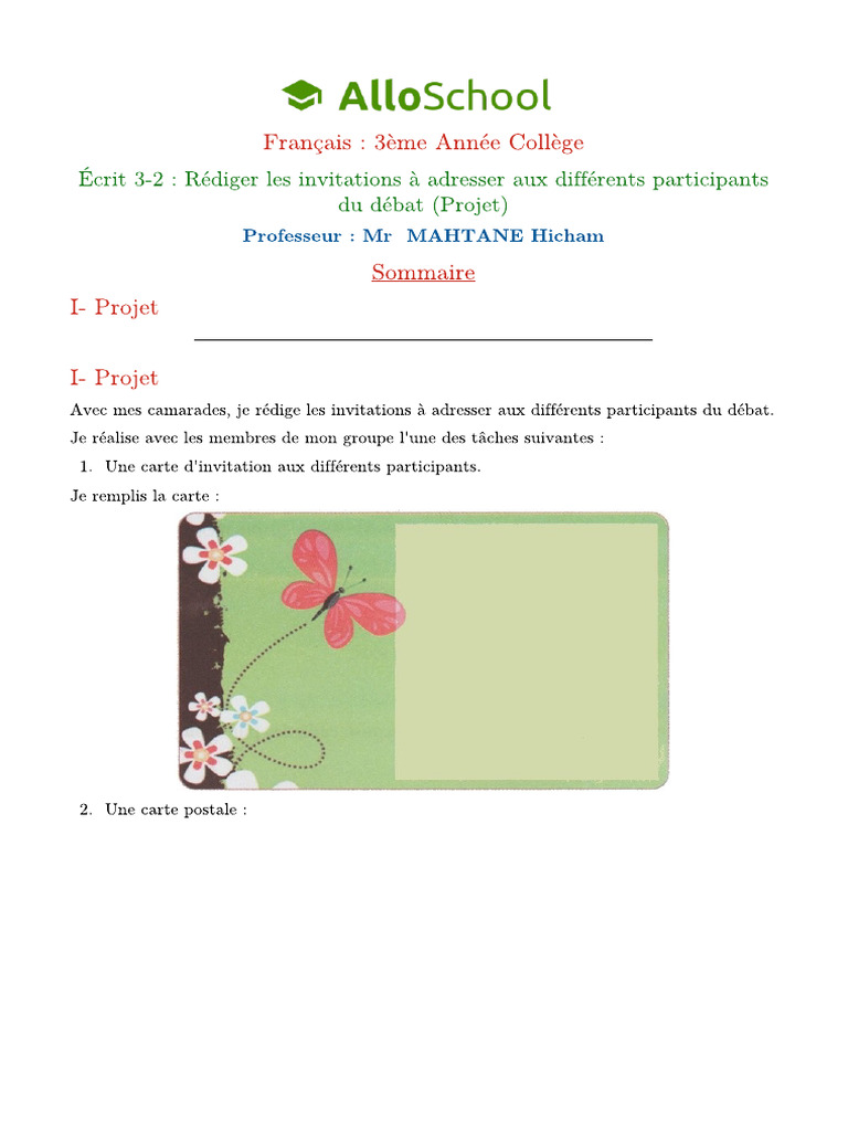 Ecrit 3 2 Rediger Les Invitations A Adresser Aux Differents ... Ecrit 3 2 Rediger Les Invitations A Adresser Aux Differents ...