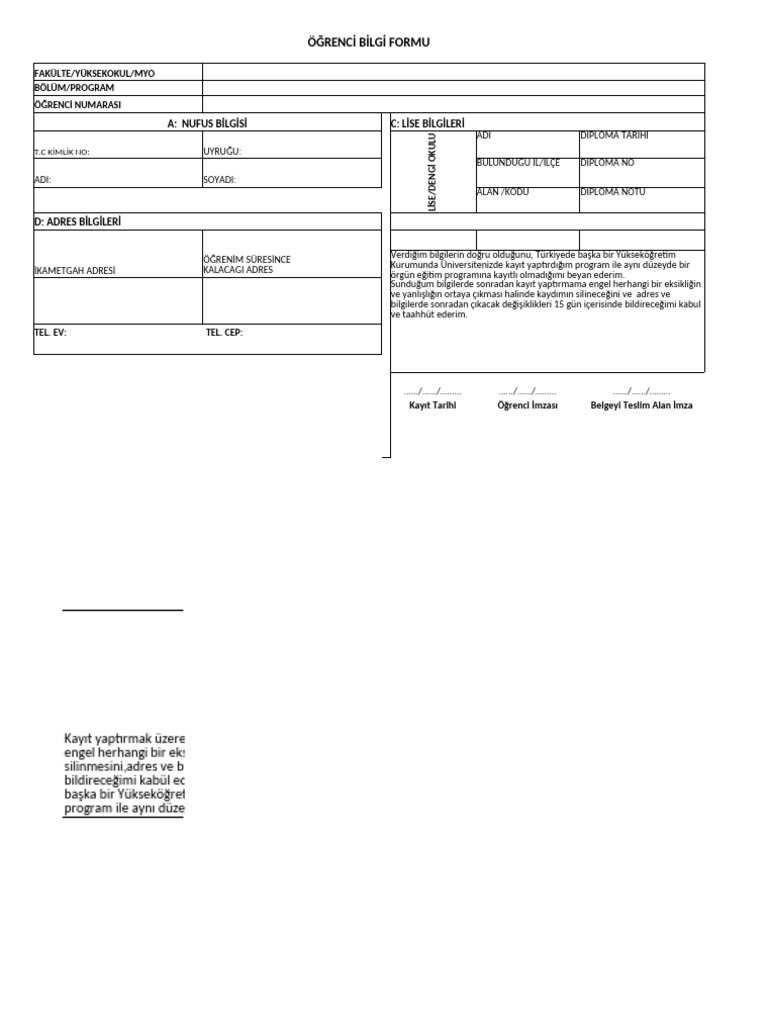2024 Kayit Formu | PDF