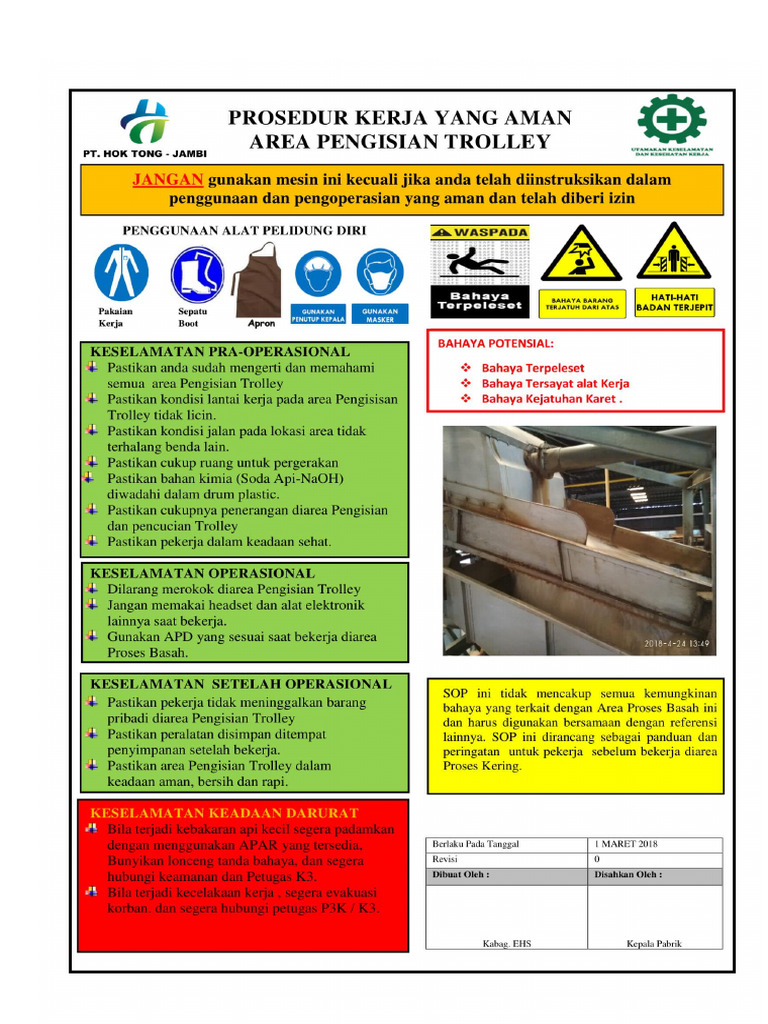 SOP AREA Pengisian Trolley (Ok) | PDF