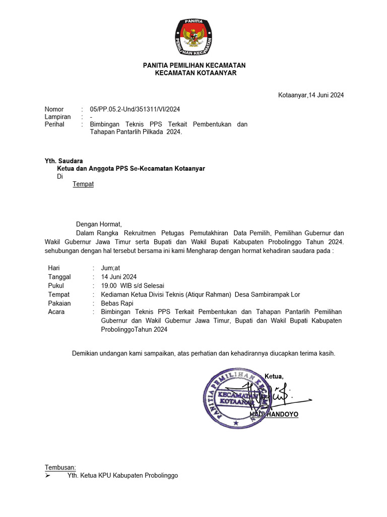 Surat - Undangan - Bimtek 05 | PDF