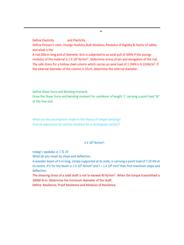 Mom Imp Questions | PDF