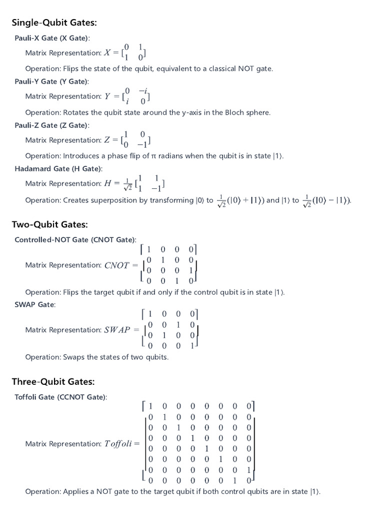Single Qubit Gates | PDF