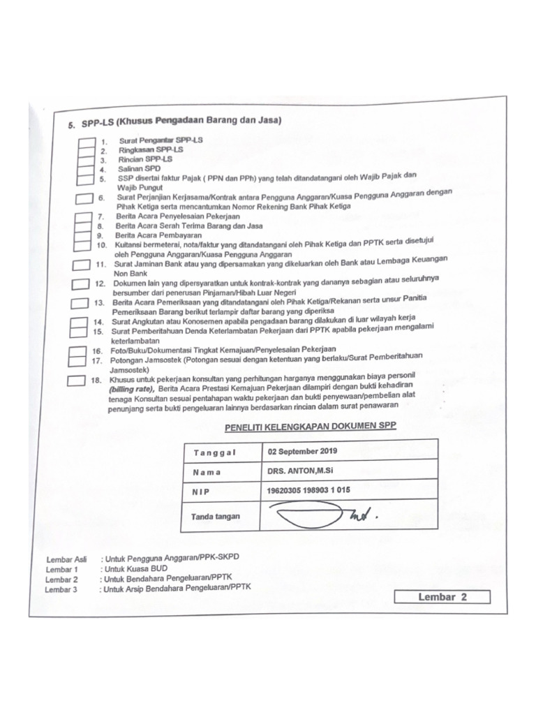 SPP-LS (Khusus Pengadaan Barang Dan Jasa) | PDF