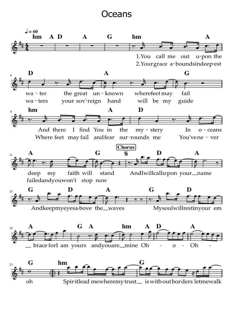 Oceans Hillsong Violin | PDF