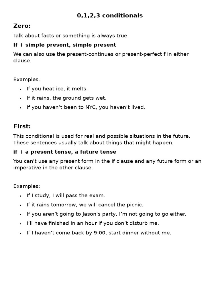All conditional sentences in 2 pages | PDF