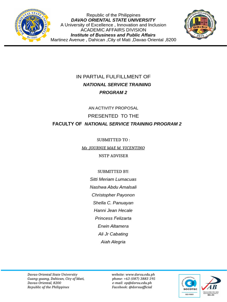 Final NSTP Proposal | PDF