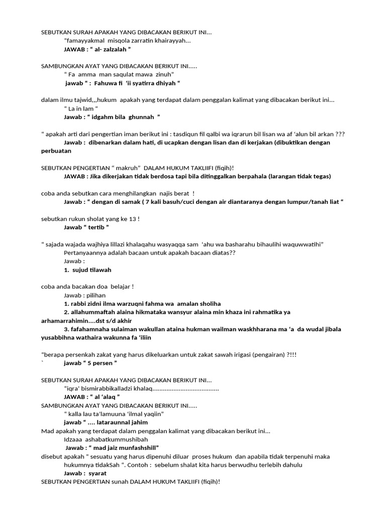 Kumpulan Soal Fahmil | PDF