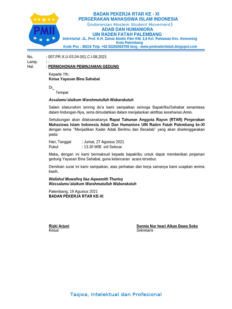 Surat Rtar Adab 2021 | PDF