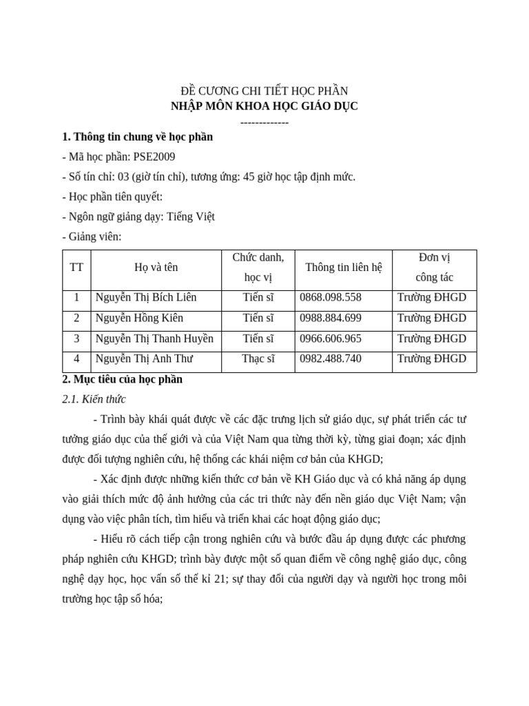 2. Pse2009 - nhập Môn Khgd | PDF