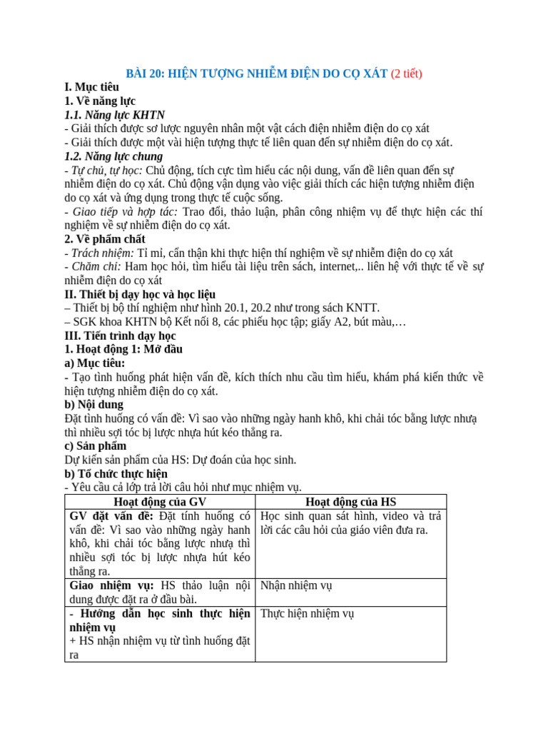 Bài 20. KHTN 8 KNTT | PDF