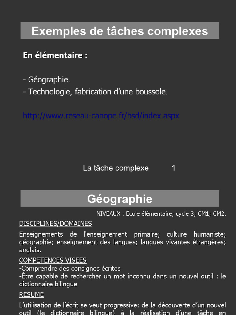 Situation Tâche Complexe Diaporama | PDF