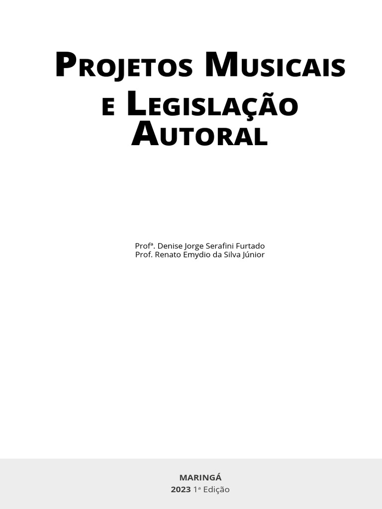 Pnee - Projetos Musicais e Legislação Autoral | PDF