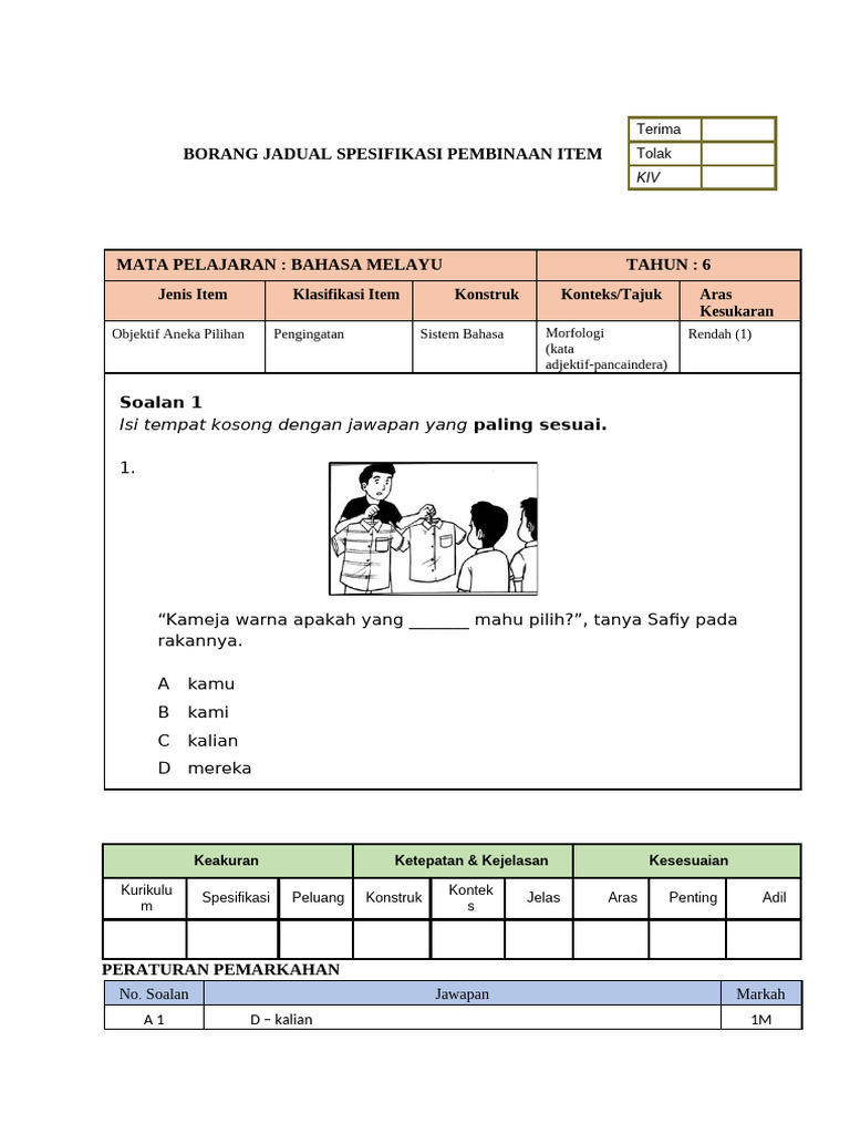 Jsi BM Tahun 6 | PDF