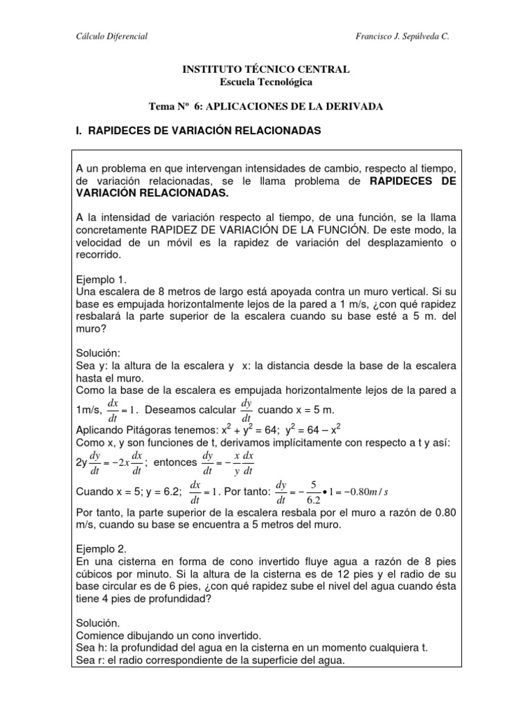 Aplicaciones de la Derivada: Problemas y Soluciones | PDF | Derivado | Función continua