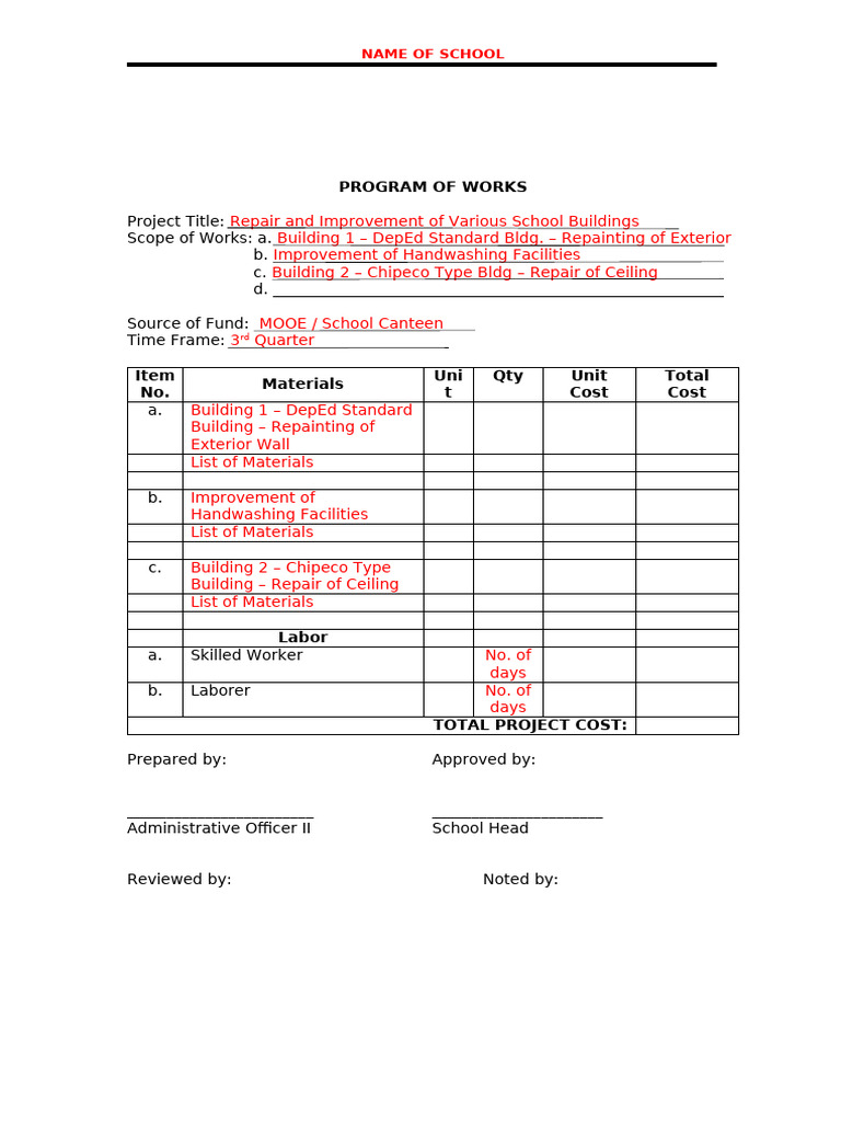 POW-SCHOOL Template | PDF