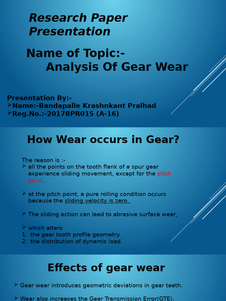 Gear Wear | PDF