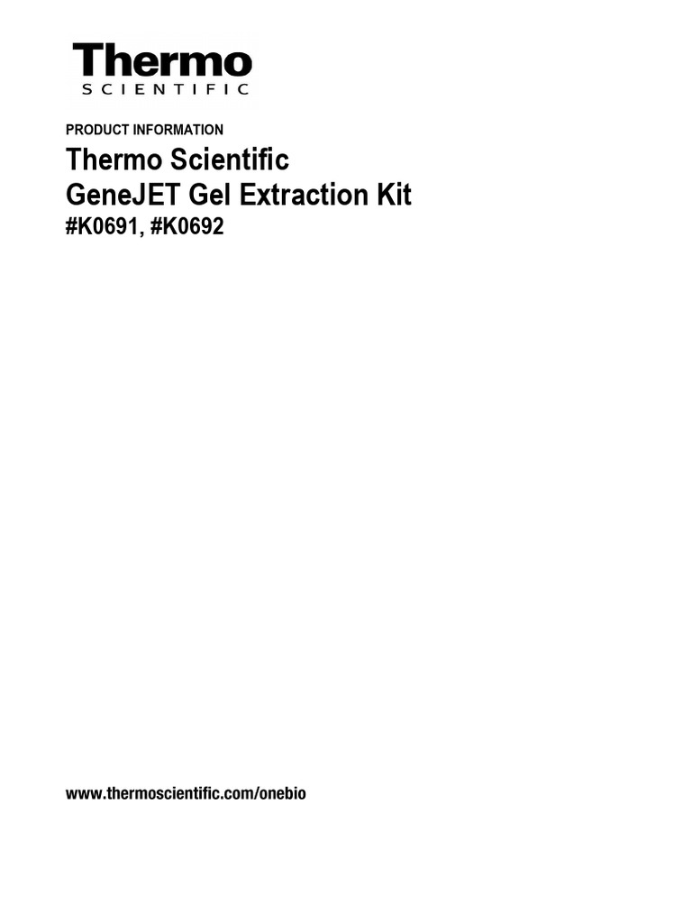 GeneJET Gel Extraction Protocol | PDF