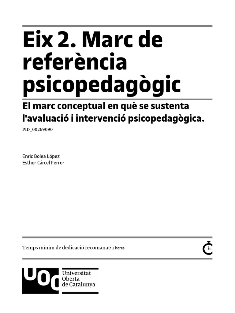 Eix 2. Marc de Referència Psicopedagògic | PDF