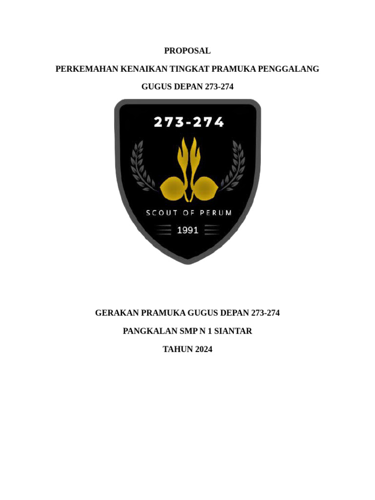 Proposal Perjusami Gudep 273-274 Tahun 2024 | PDF