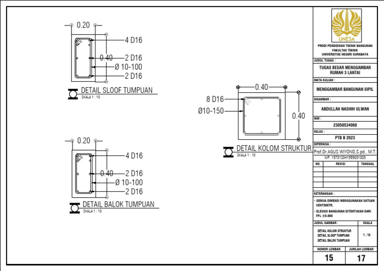 Detail Kolom, Balok, Sloof-Model - PDF 15 | PDF