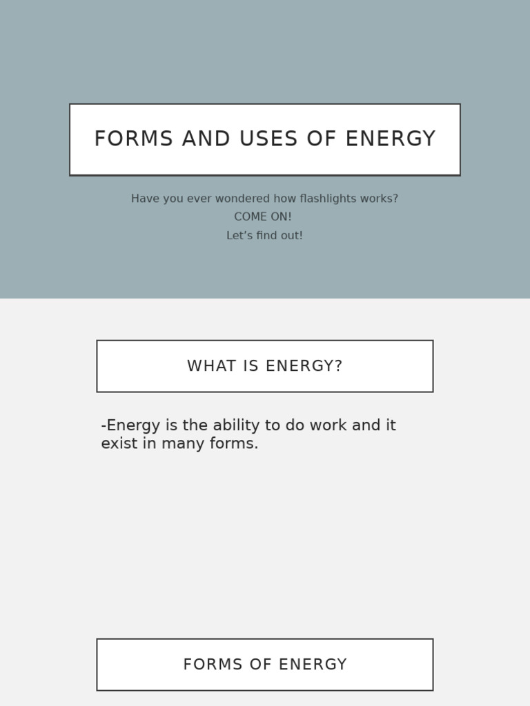 Forms and Uses of Energy | PDF