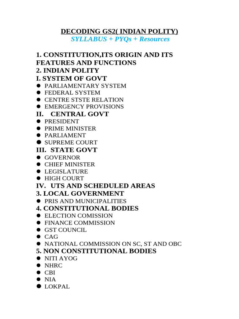 Decoding GS2 (Polity) - 085547 | PDF
