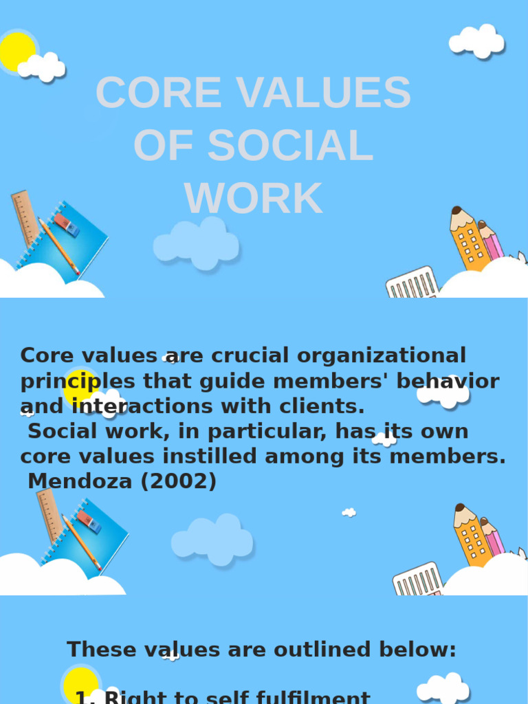 Week 5 Core Values of Social Work Principles of Social Work PDF | PDF