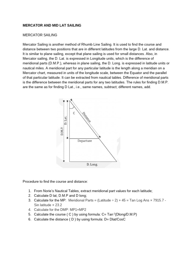 Mercator and Mid Lat Sailing | PDF