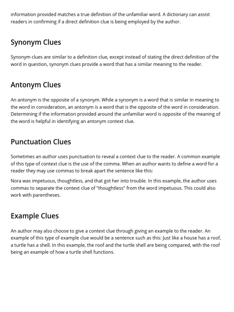 Context Clues | PDF
