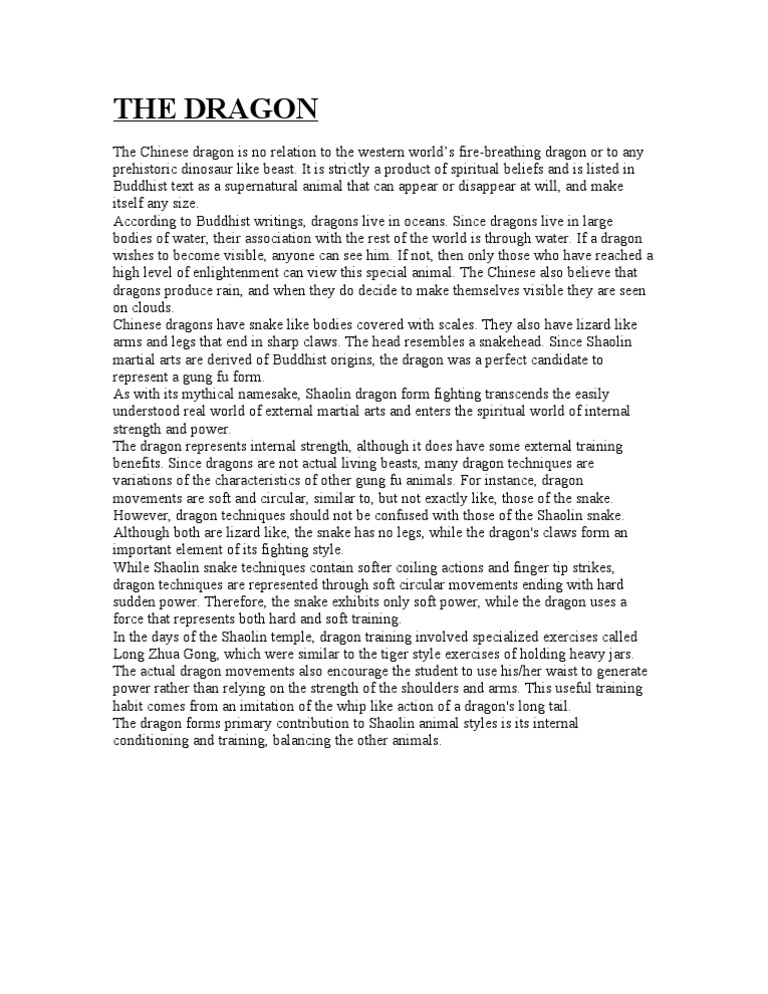 The Dragon | PDF | Dragon | Chinese Martial Arts