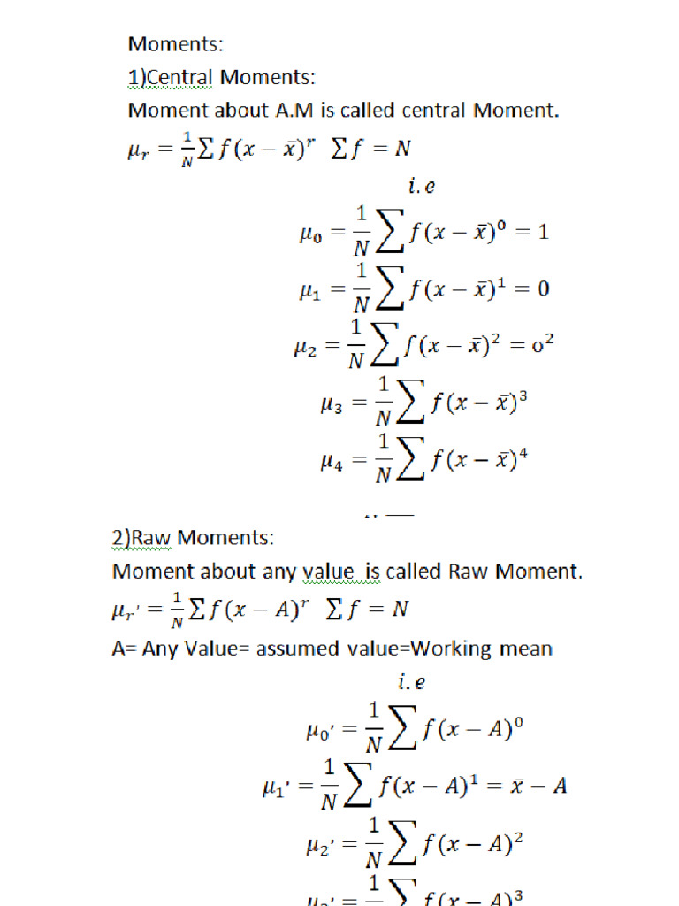 Moments Skewness Kurtosis | PDF Moments Skewness Kurtosis | PDF