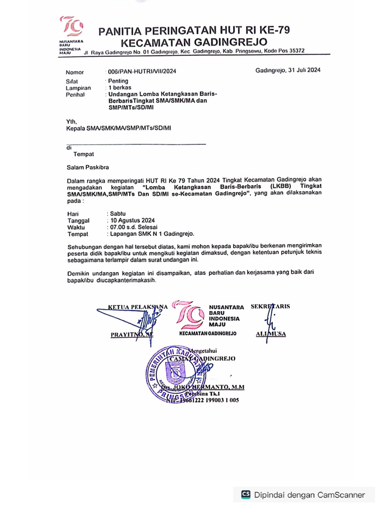 Surat Lomba PBB 2024 | PDF