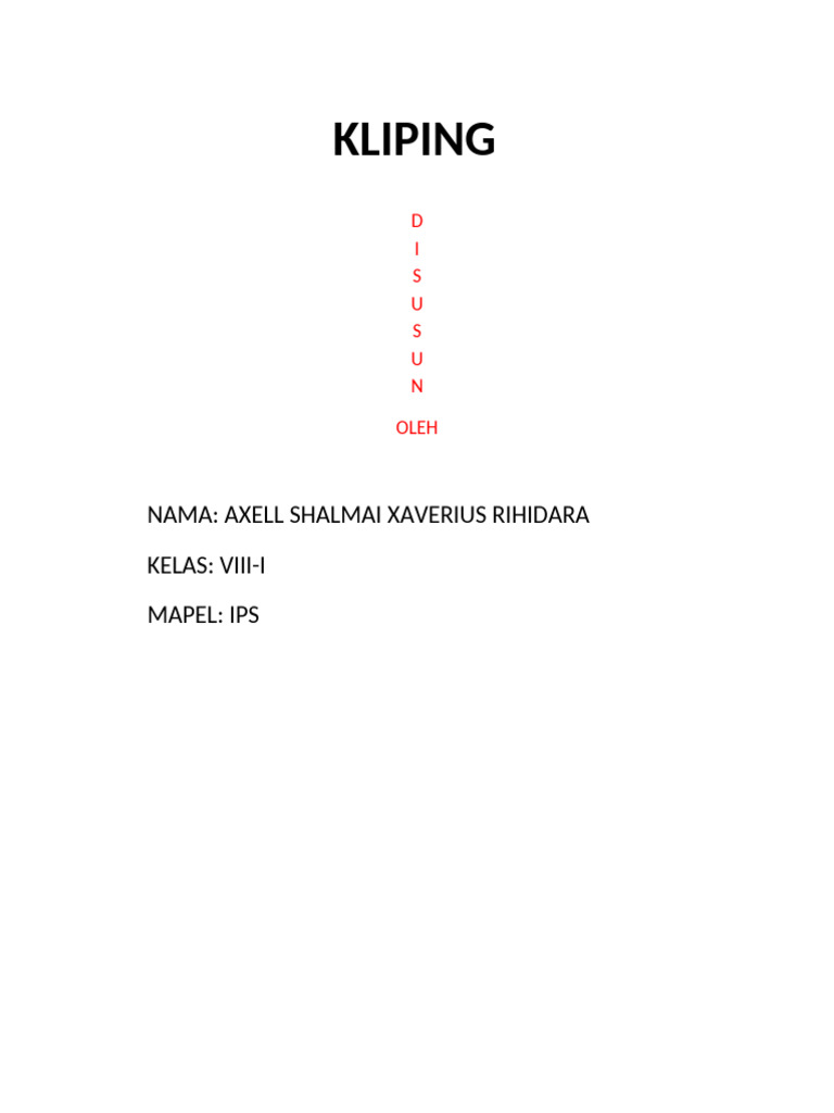 Axell Kliping (Siap) | PDF