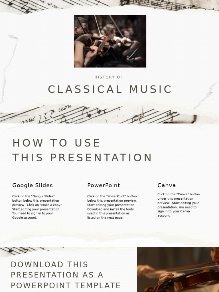 History of Classical Music Beige and Brown Elegant Educational ...