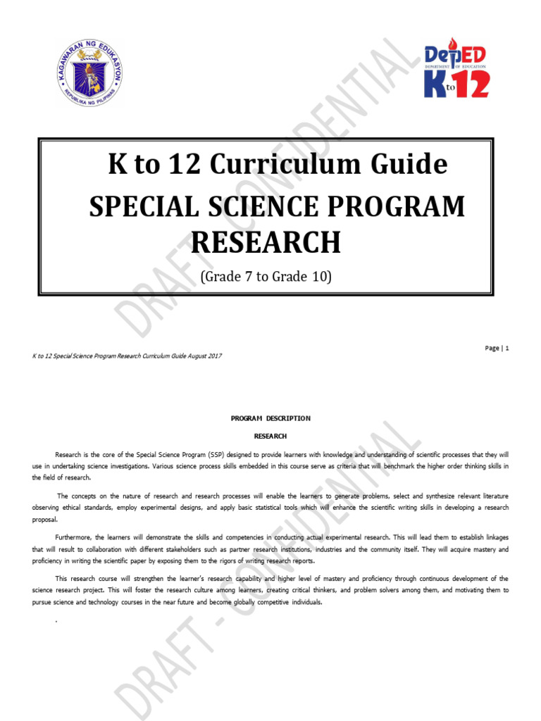 K to 12 Research Curriculum Guide | PDF | Experiment | Art
