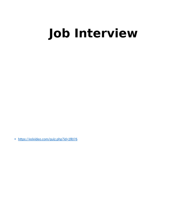 Job Interview | PDF