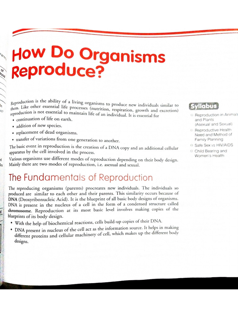 Class 10, Reproduction Notes Sdps | PDF