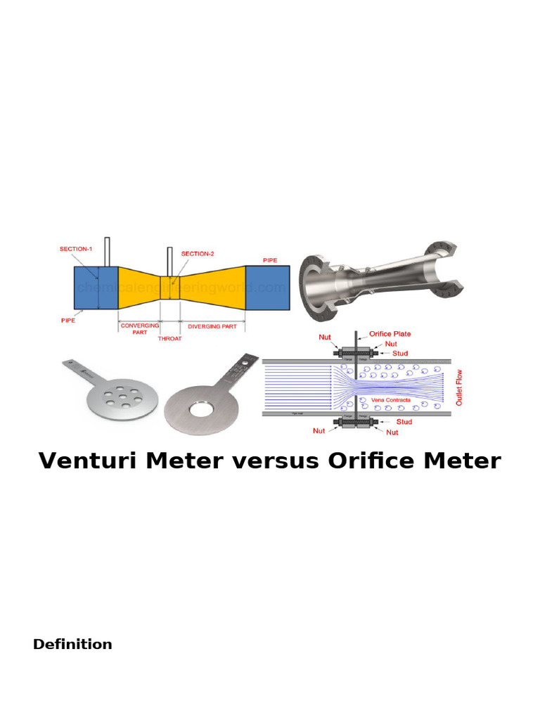 Venturi Meter versus Orifice Meter | PDF