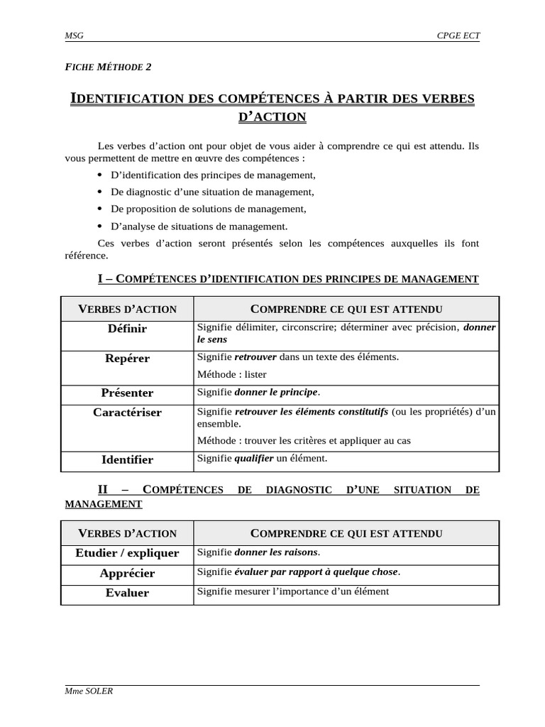 FM2-Les Verbes D'action | PDF