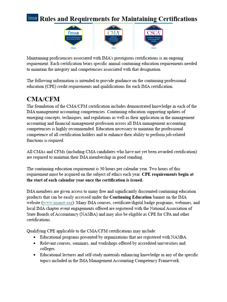 Continuing Education Requirements and Rules | PDF
