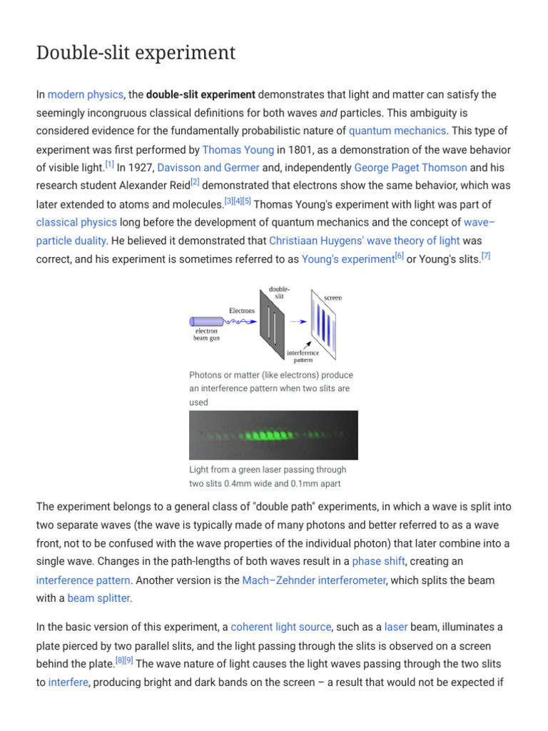 Double-Slit Experiment - Wikipedia | PDF | Diffraction | Many Worlds ...