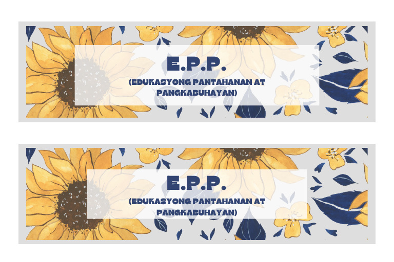 EPP SUBJECT STICKER | PDF